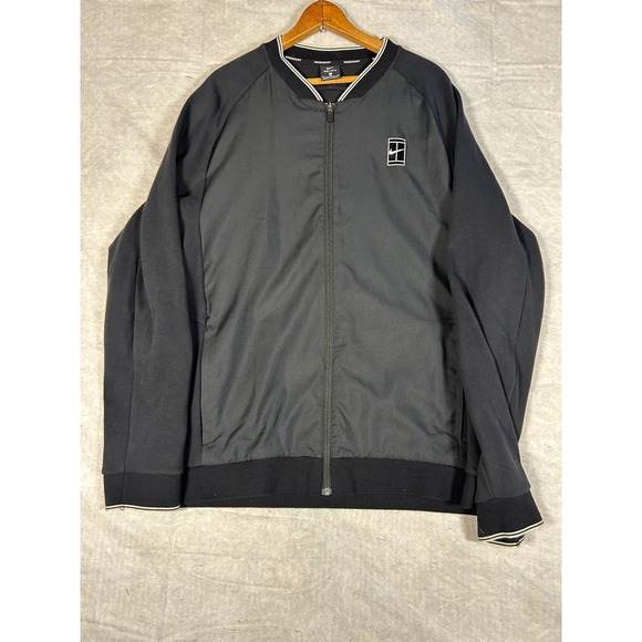 Nike | Jackets & Coats | Nike Court Dri Fit Bomber Jacket Black Tennis ...
